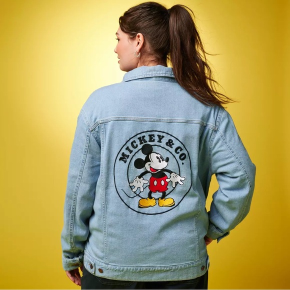 Disney | Jackets & Coats | Disney Mickey Mouse Denim Jacket For Adults ...